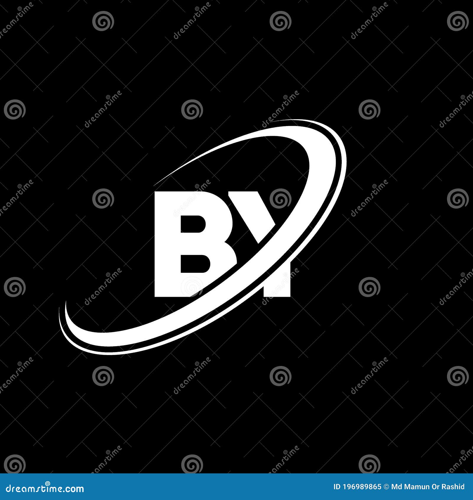 By B Y Letter Logo Design. Initial Letter by Linked Circle Uppercase ...