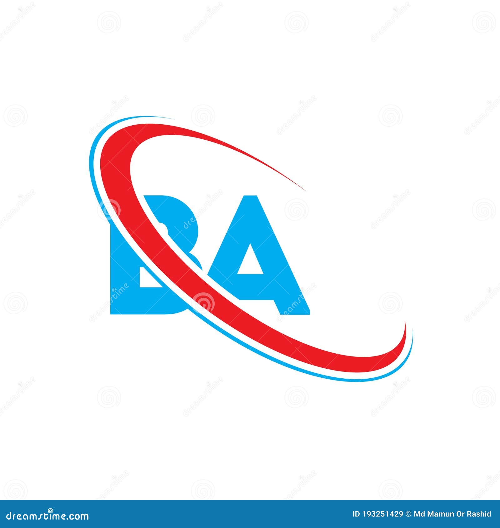 BA B a Letter Logo Design. Initial Letter BA Linked Circle Upercase ...