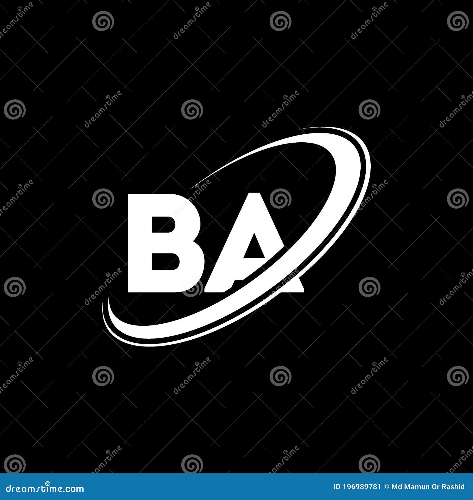 BA B a Letter Logo Design. Initial Letter BA Linked Circle Uppercase ...