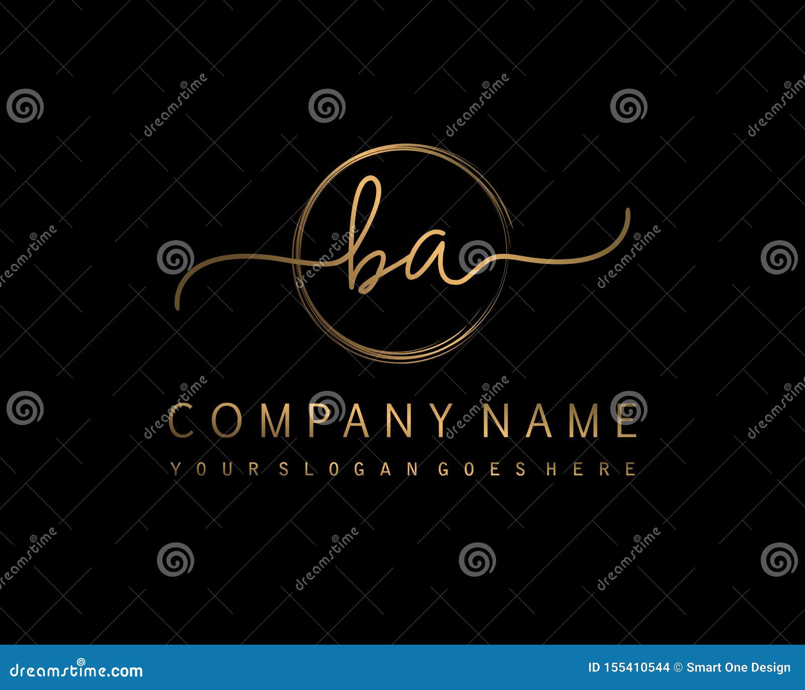 BA Initial Handwriting Logo Circle Template Vector Stock Vector ...