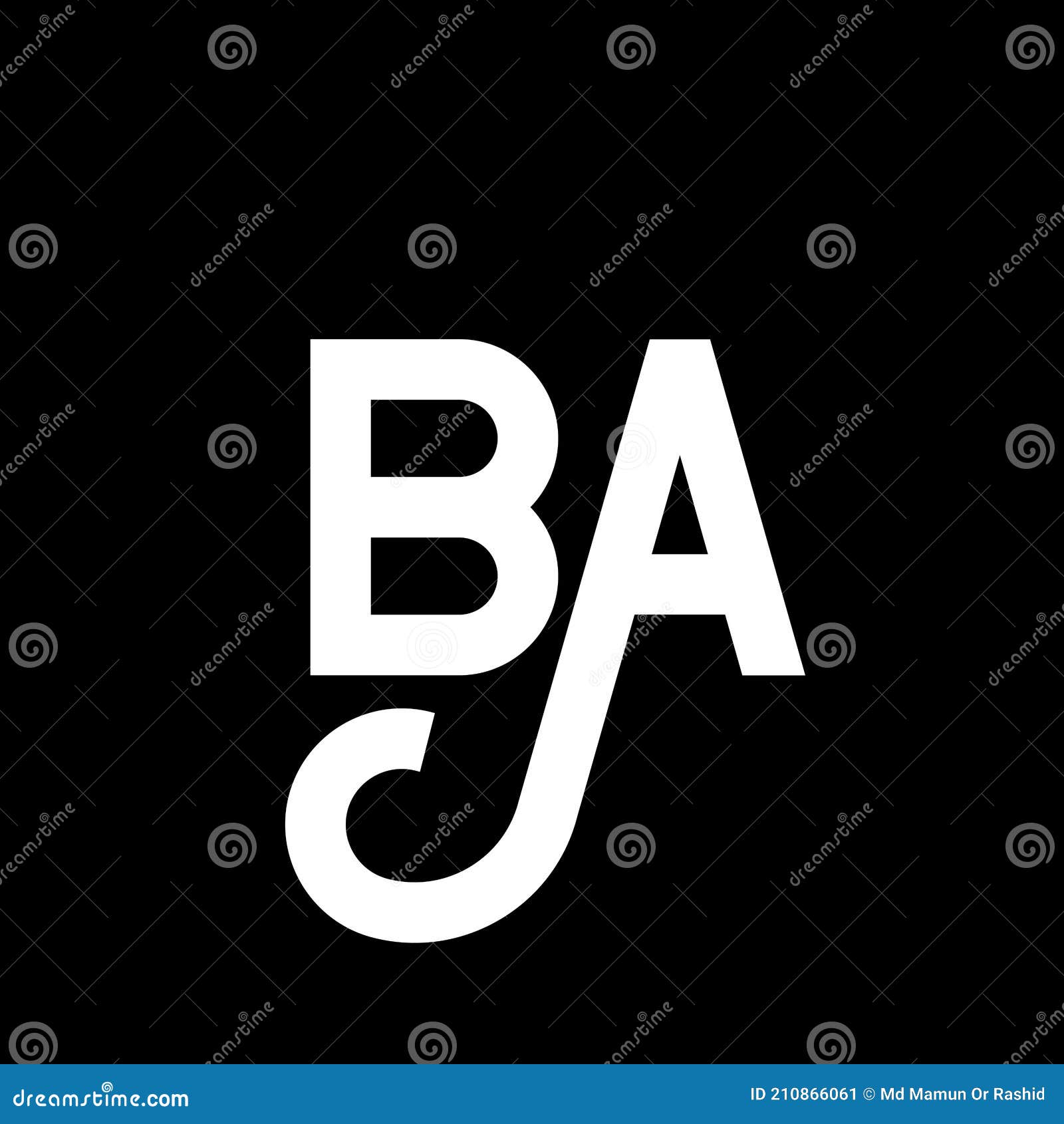 BA Letter Logo Design on Black Background. BA Creative Initials Letter ...
