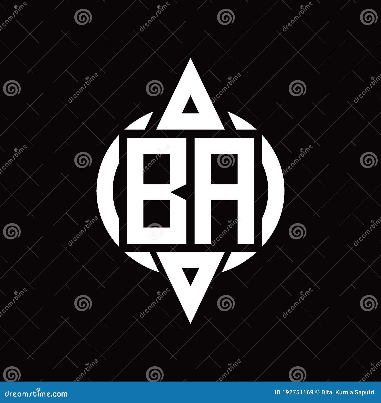 Logo with Circle Rounded Combine Triangle Top and Bottom Side Design ...