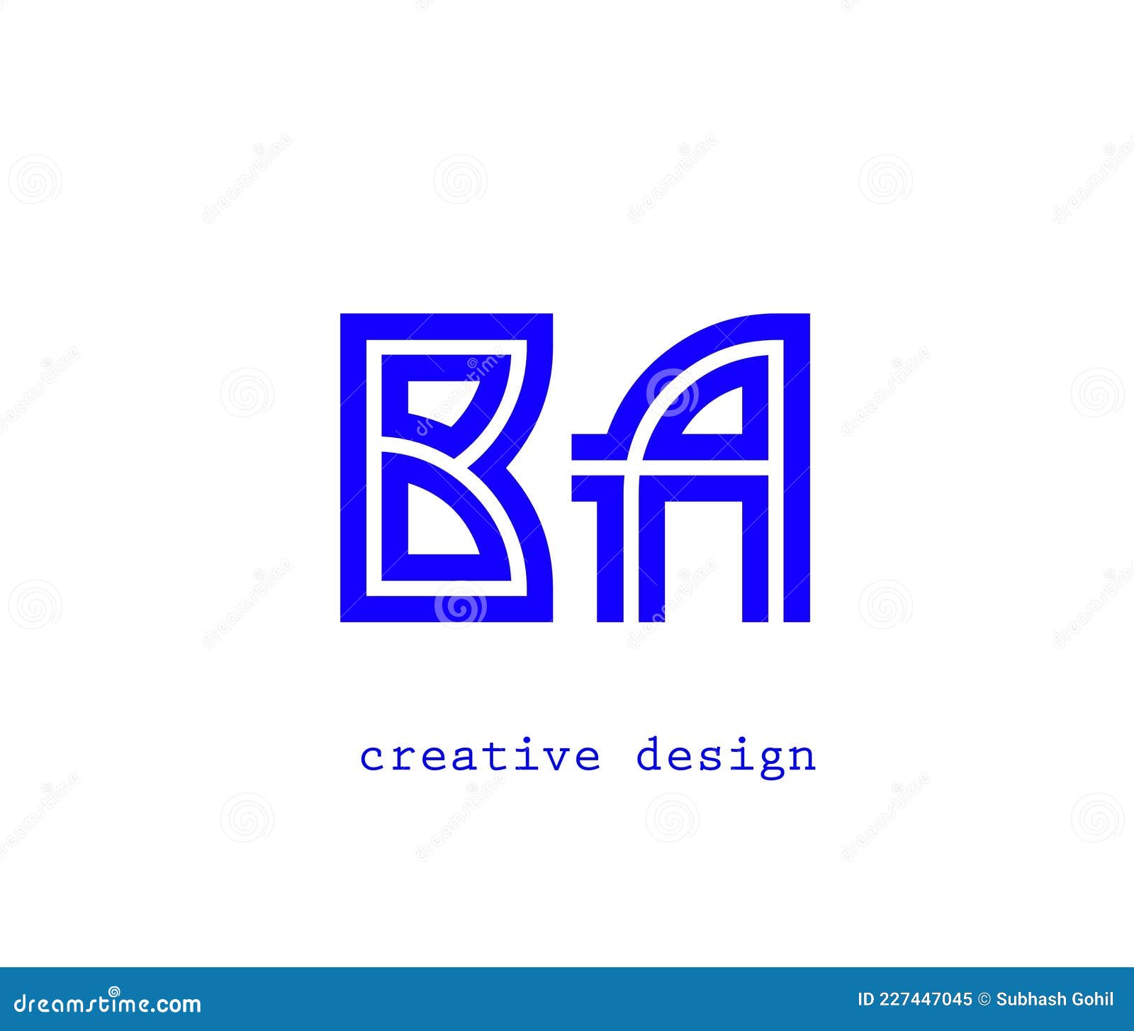 Ba Logo Design Blue and White Background Stock Image - Image of blue ...