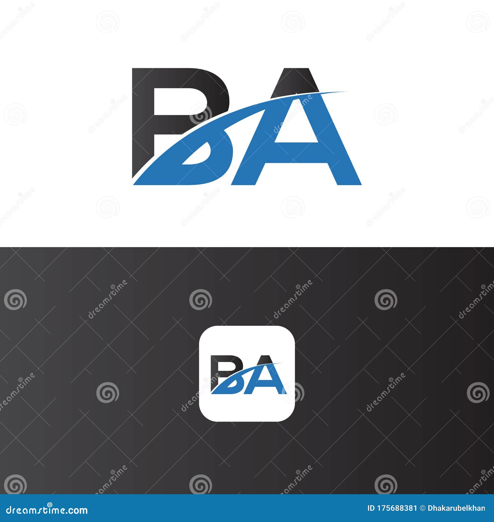 BA Logo Letter Design Template Element Stock Vector - Illustration of ...