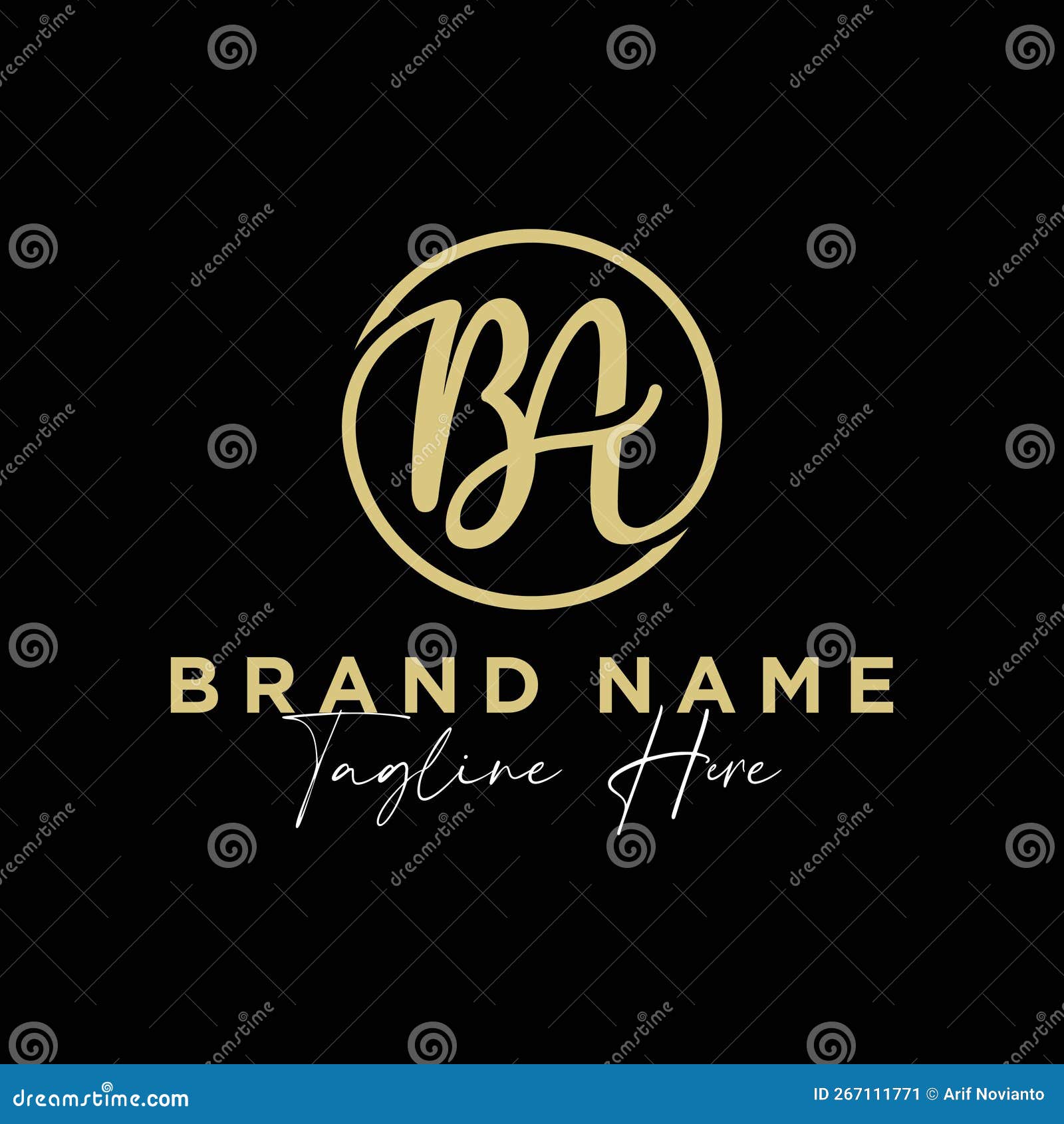 BA Monogram Letter Elegant Vector Illustration Logo Stock Vector ...