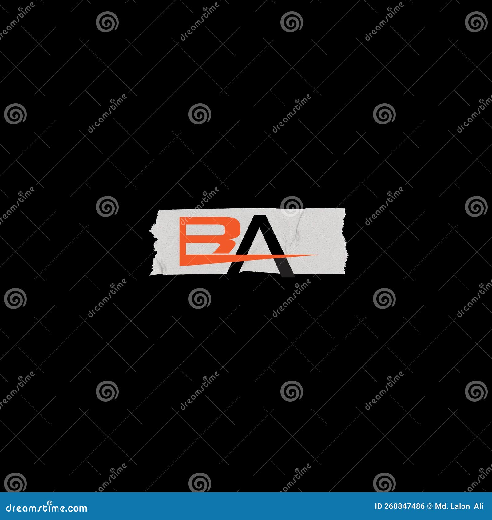 BA Text Logo Design stock vector. Illustration of diagram - 260847486