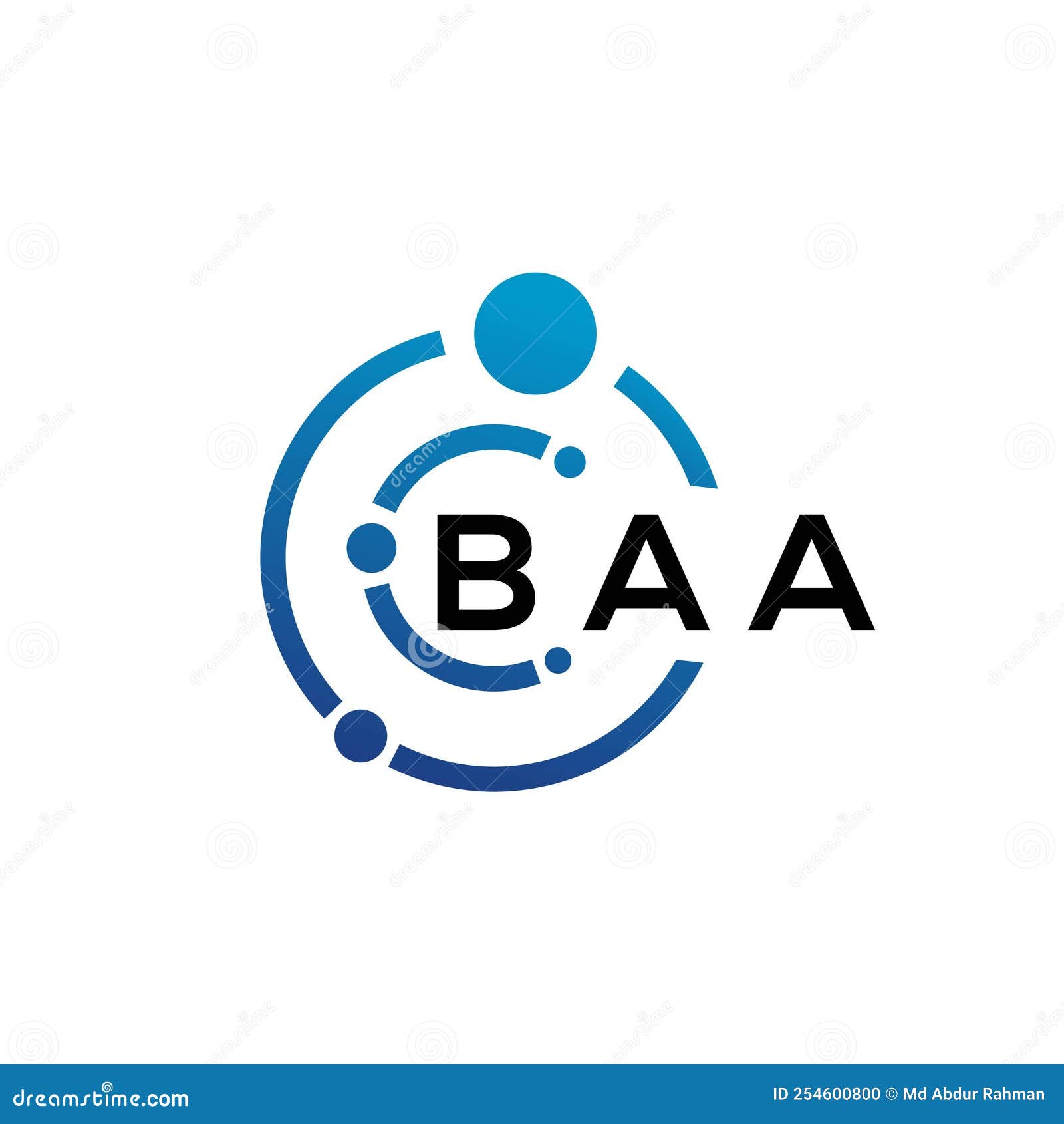 BAA Letter Logo Design on Black Background. BAA Creative Initials ...