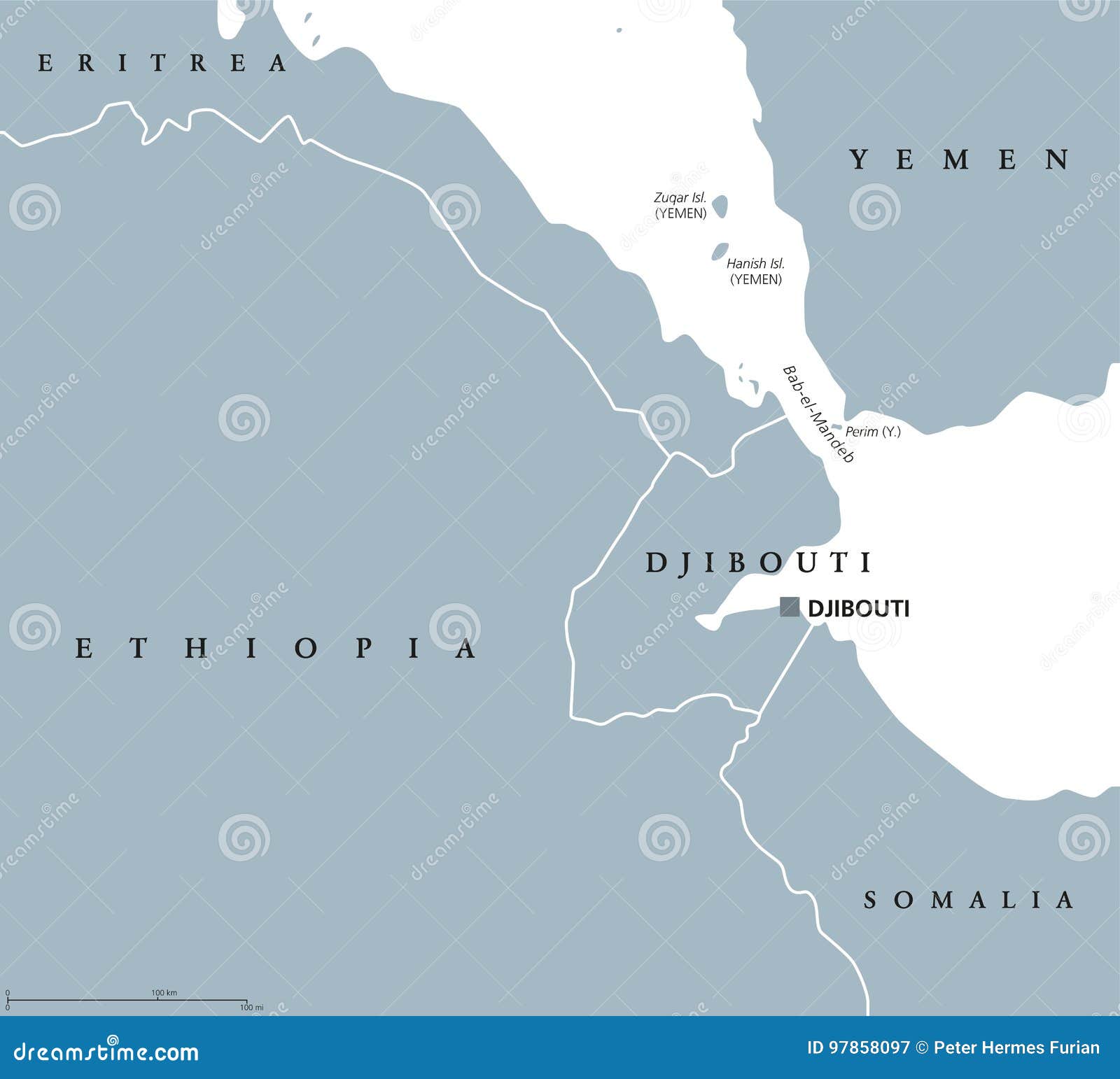 Bab El Mandeb Strait Region Political Map Cartoon Vector ... Bab El Mandeb Strait Region Political Map Cartoon Vector ...