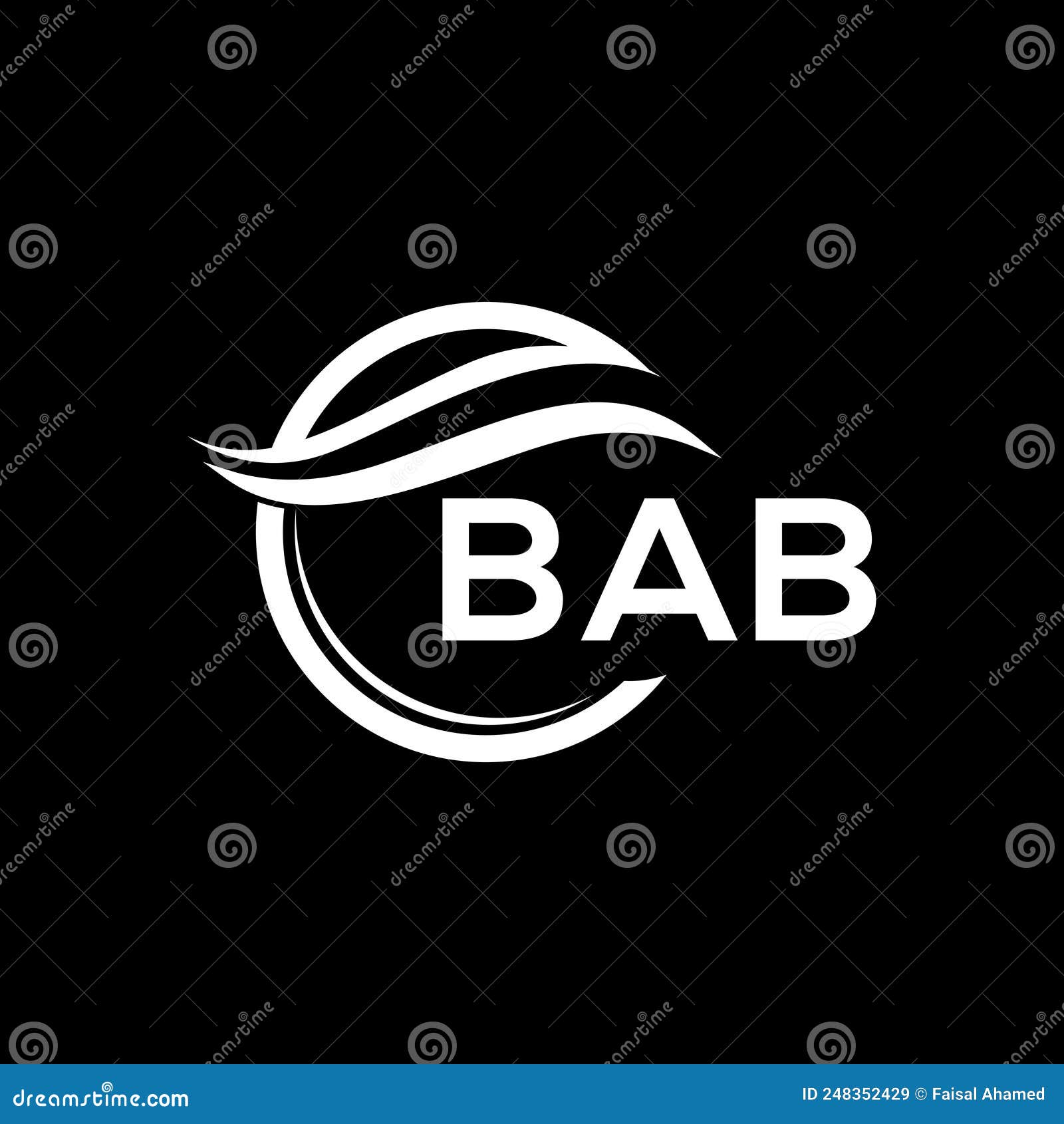 BAB Letter Logo Design on Black Background. BAB Creative Circle Letter ...