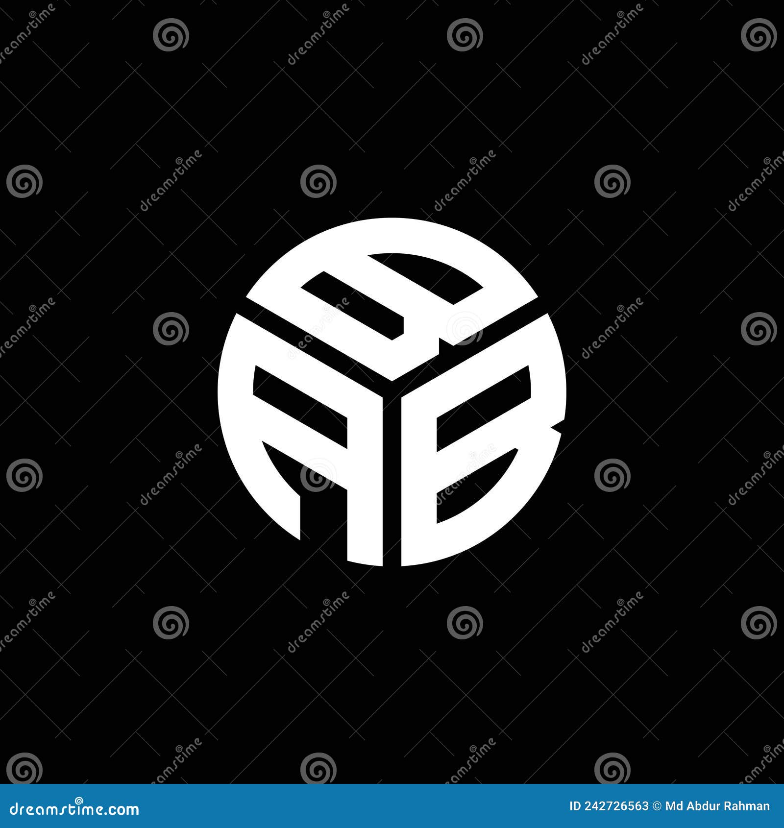 BAB Letter Logo Design on Black Background. BAB Creative Initials ...