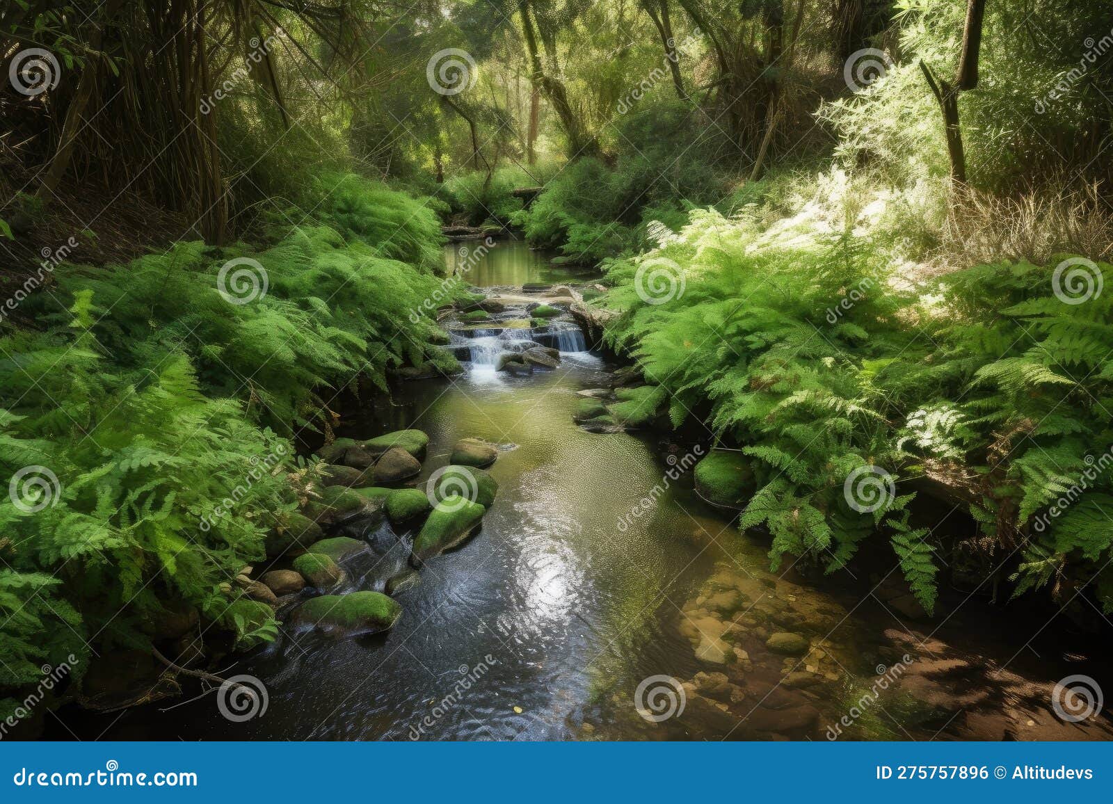 A Babbling Brook with Clear and Refreshing Water, Surrounded by Lush ...