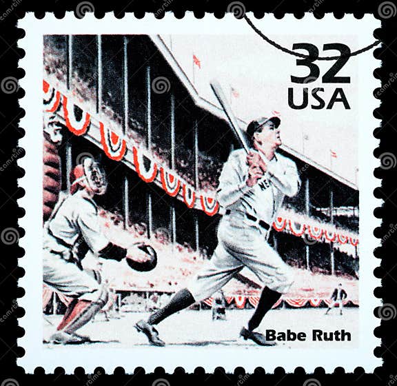 Babe Ruth Postage Stamp foto editorial. Ilustración de correo - 40695786