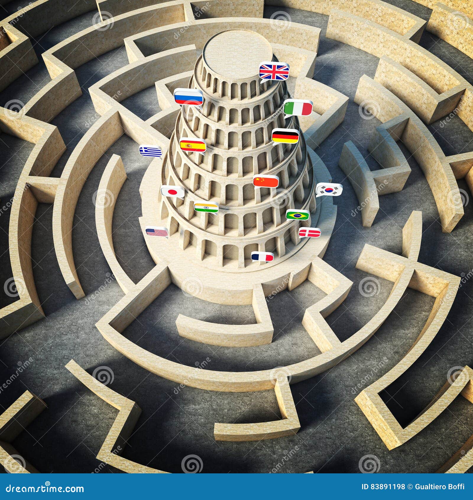 Babel tower concept stock illustration. Illustration of rendering ...