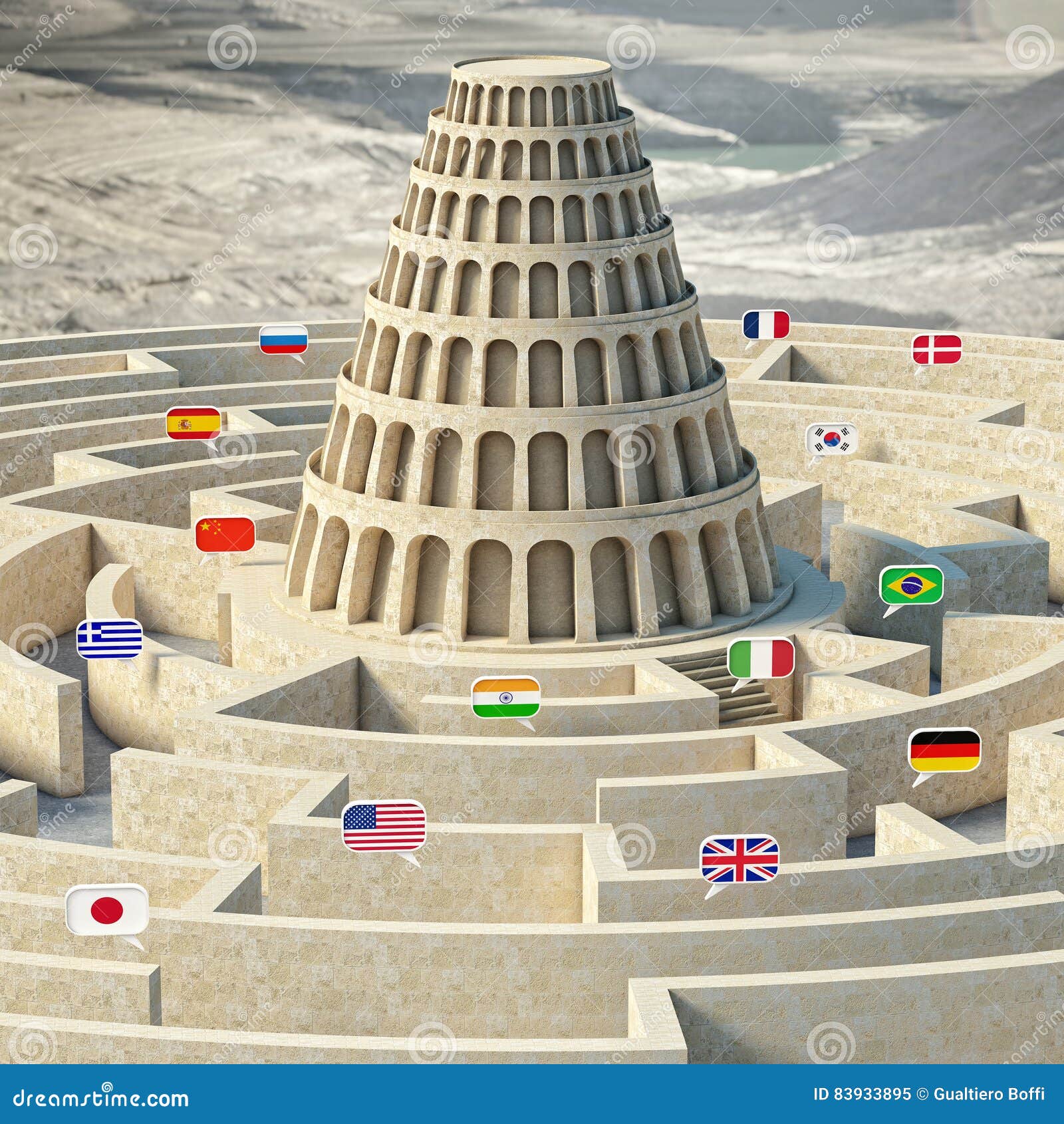 Babel tower concept stock illustration. Illustration of architecture ...