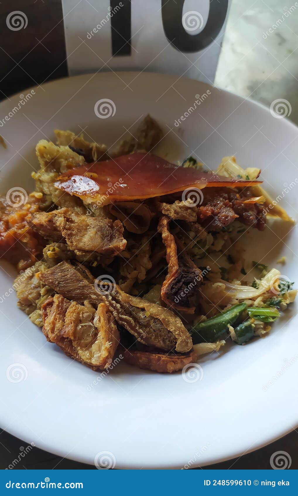 Babi Guling Dish Typical Of Indonesian Cuisine Presented With A Banana ...