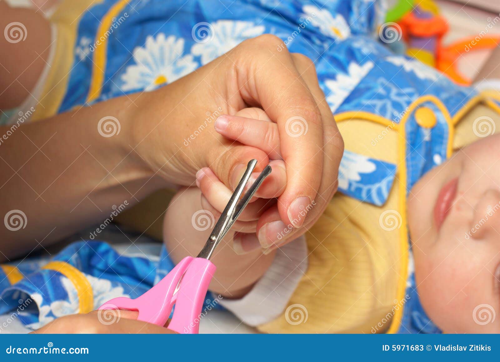 Babie S Cutting Finger-nail Stock Image - Image of babies, youth: 5971683