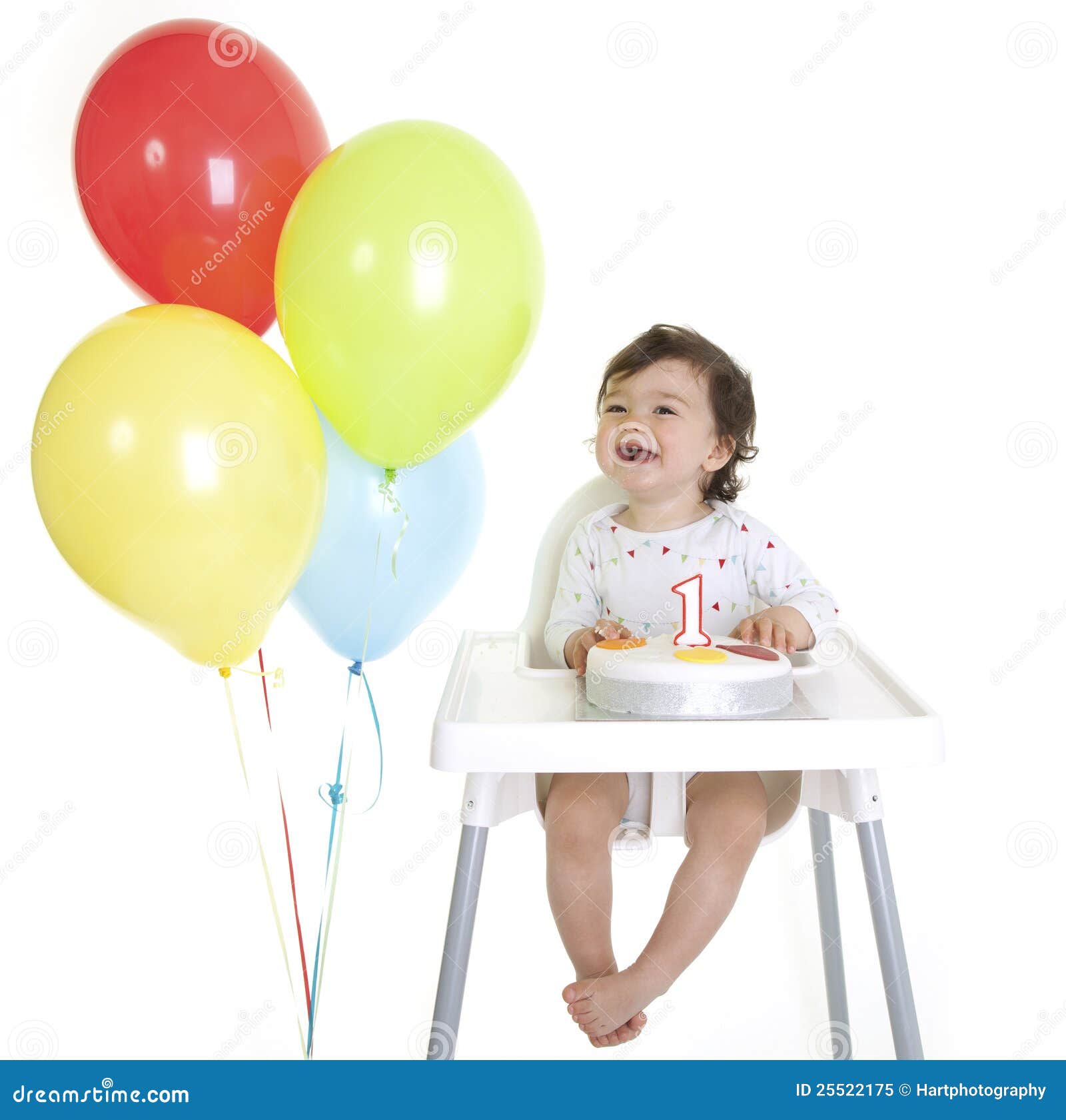 Babies 1st Birthday stock image. Image of highchair, ceremony - 25522175