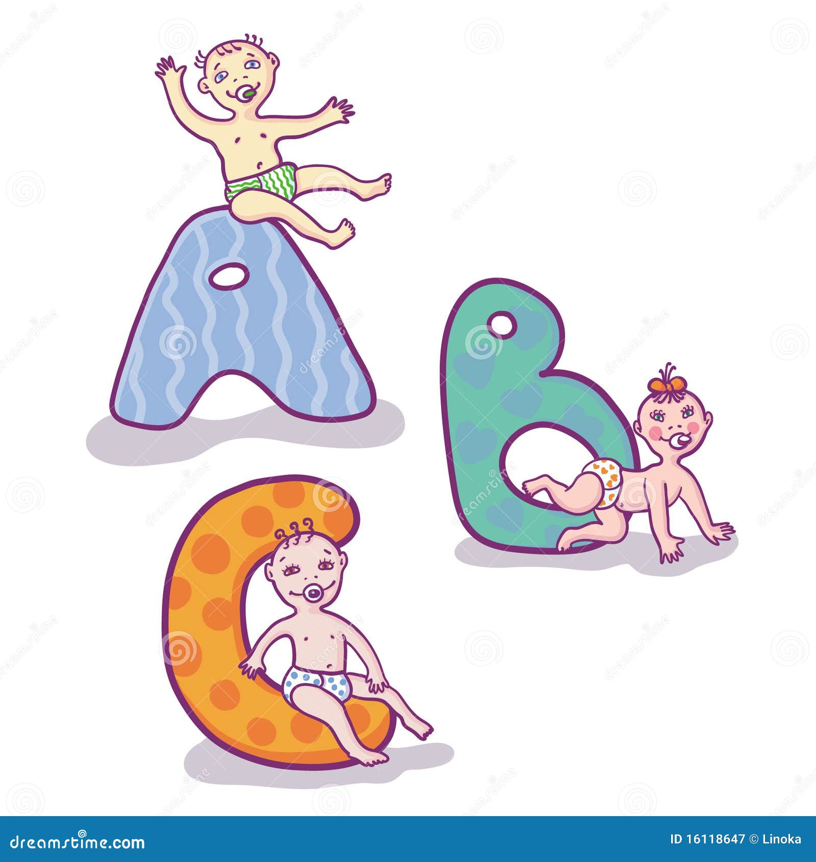 Babies with ABC. stock vector. Illustration of letter - 16118647