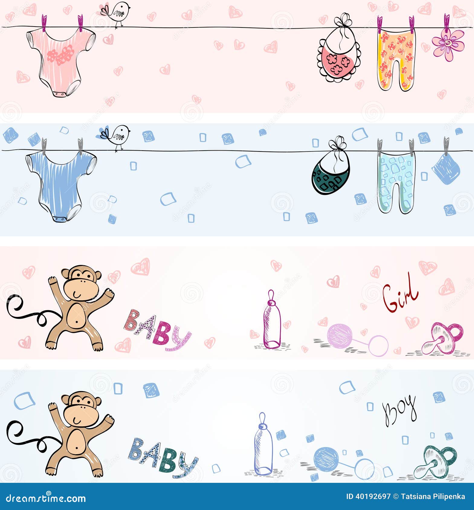 Babies banners stock vector. Illustration of baby, little - 40192697