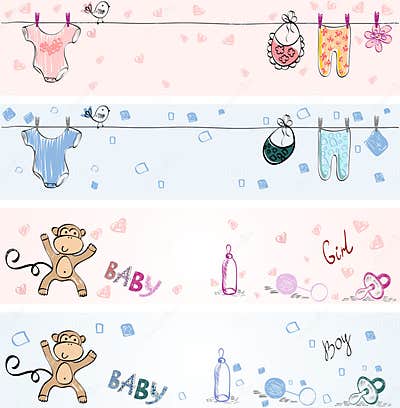 Babies banners stock vector. Illustration of baby, little - 40192697