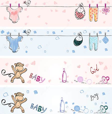 Babies banners stock vector. Illustration of baby, little - 40192697