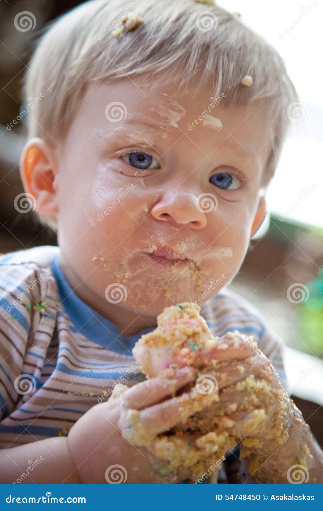 Babies first birthday cake stock photo. Image of toddler - 54748450