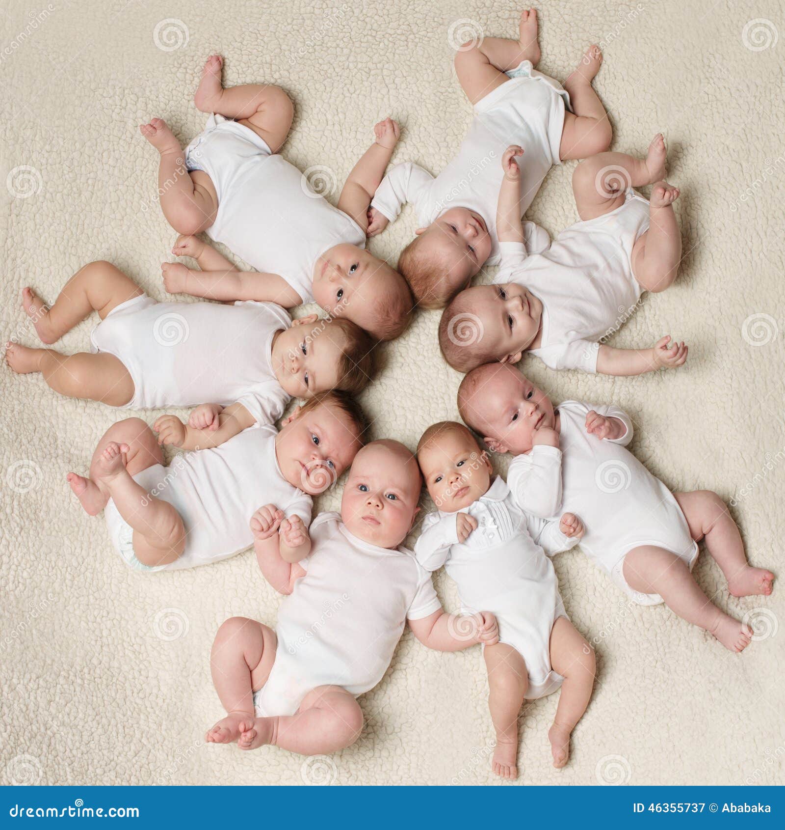 Babies On A Light Background Stock Image - Image of cheerful, group ...