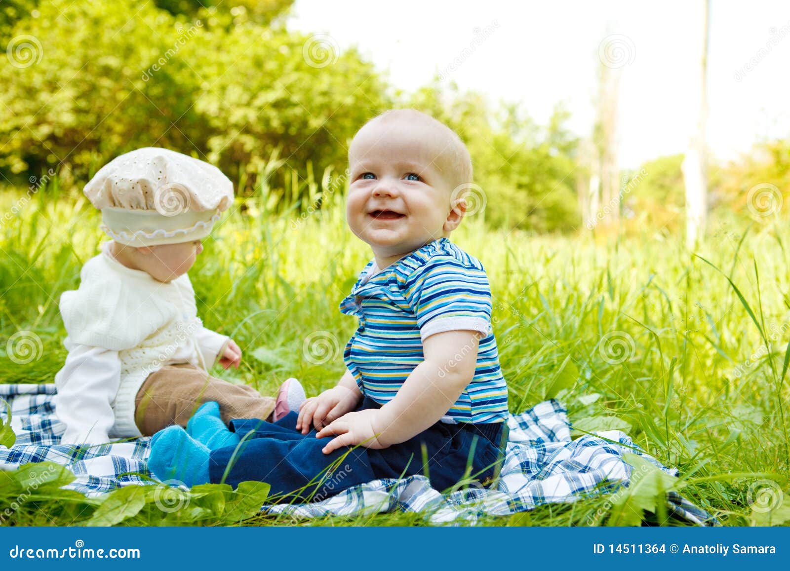 Babies in park stock photo. Image of green, amazing, grass - 14511364