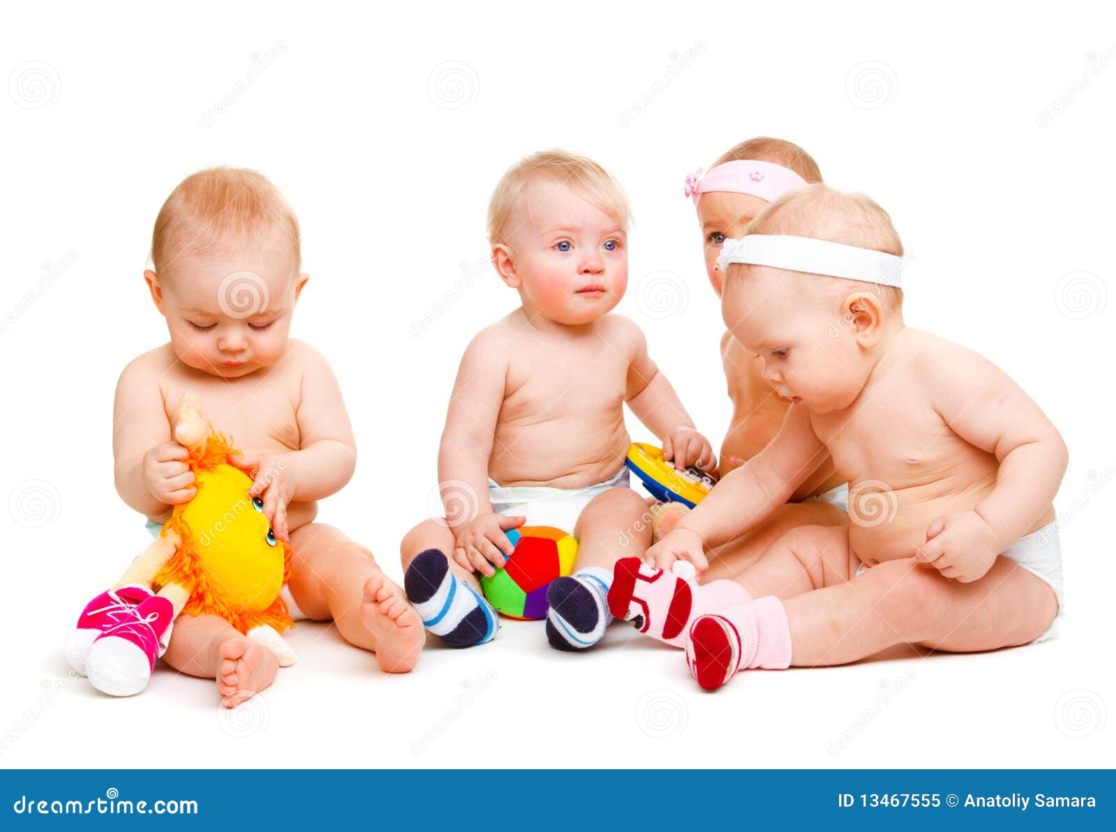 Babies playing stock image. Image of attractive, child - 13467555