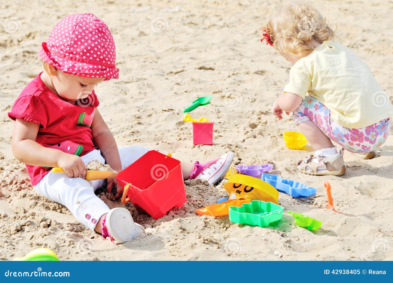 Babies Playing Toys in Sand Stock Image - Image of nature, healthy ...