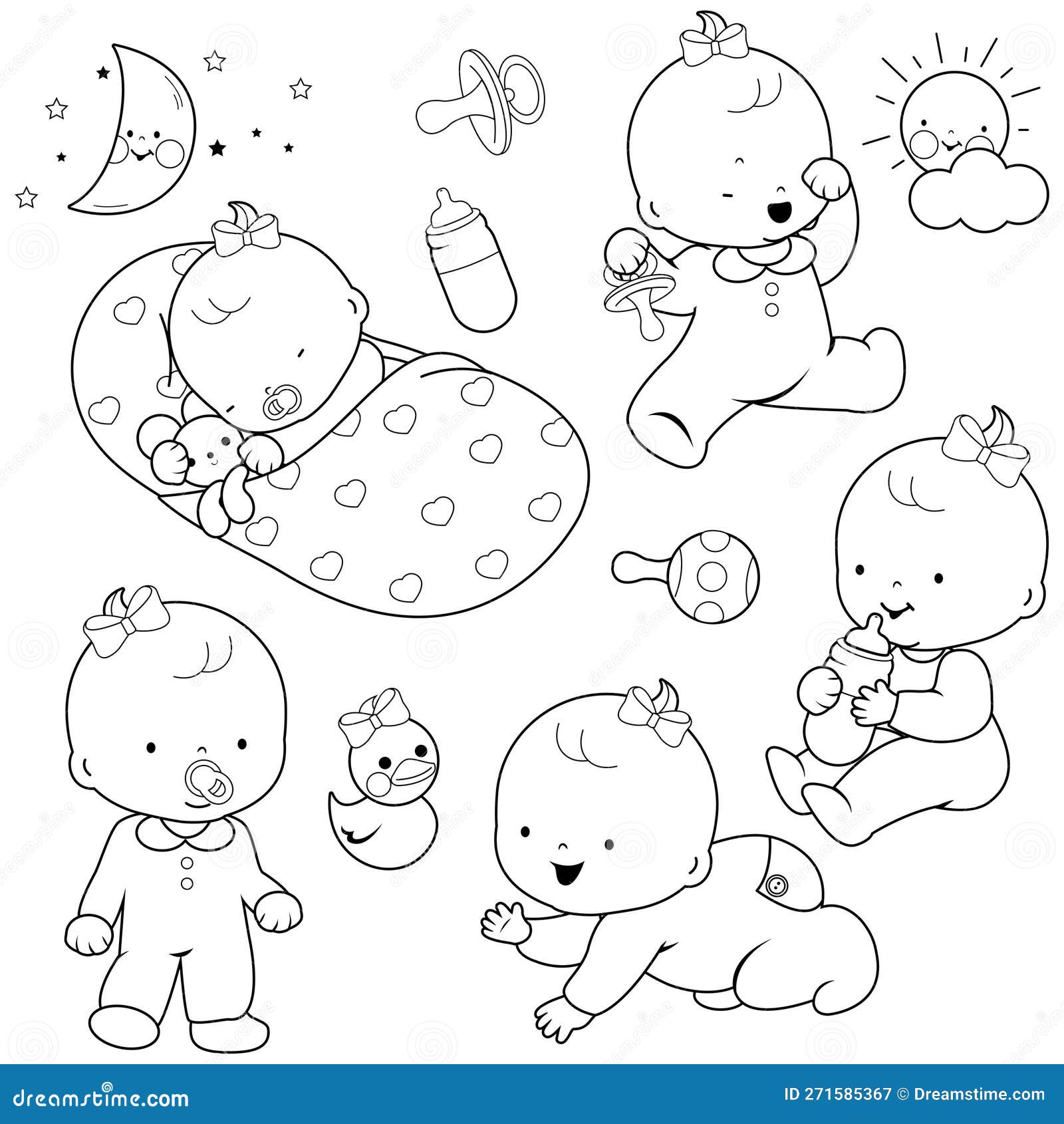 Baby Sleeping Coloring Pages