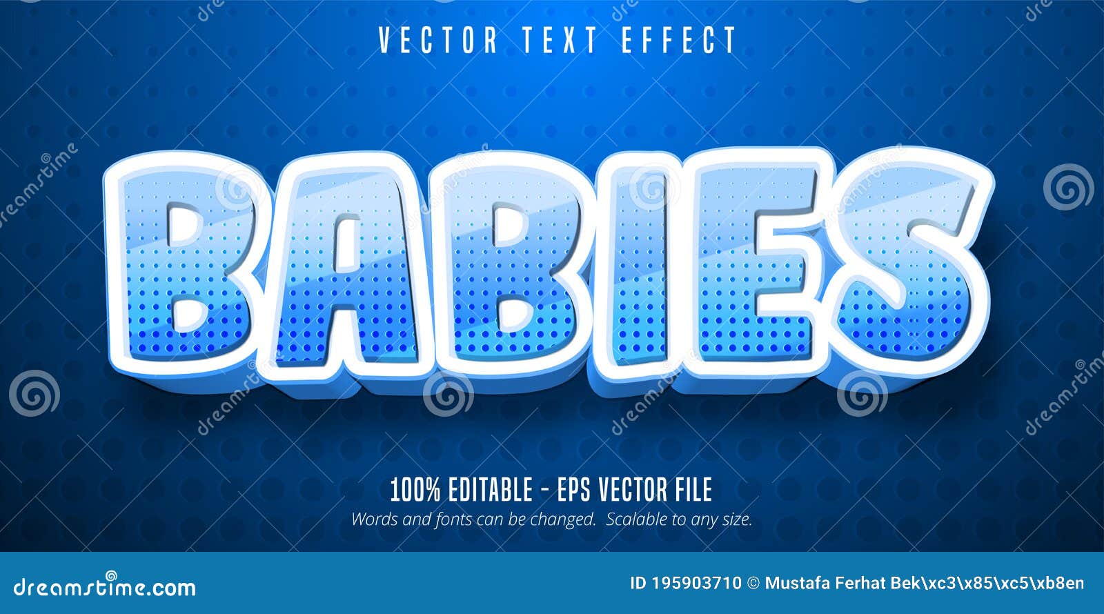 Babies Text, Cartoon Style Editable Text Effect Stock Vector ...