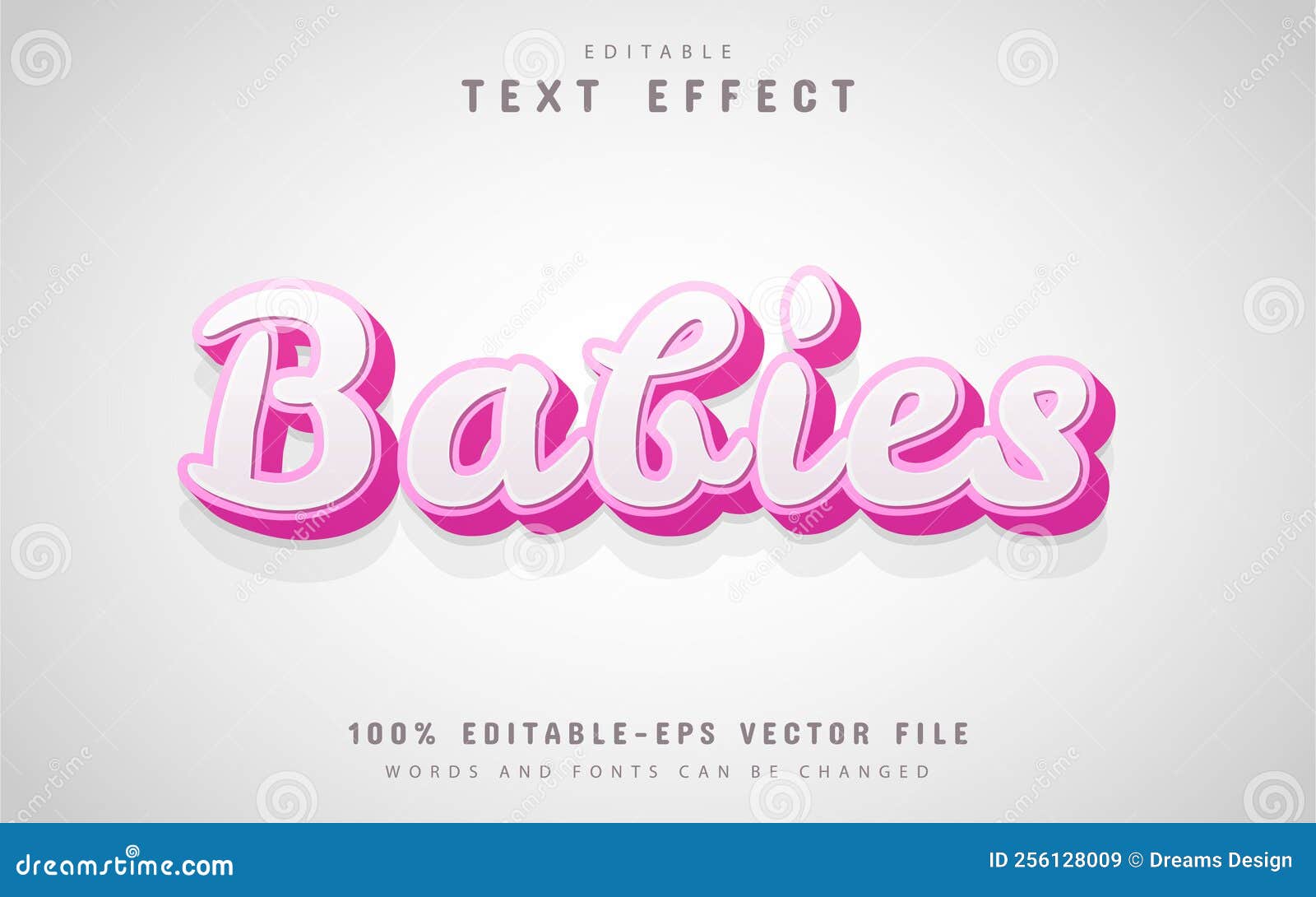 Babies Text Effect Editable Stock Vector - Illustration of children ...
