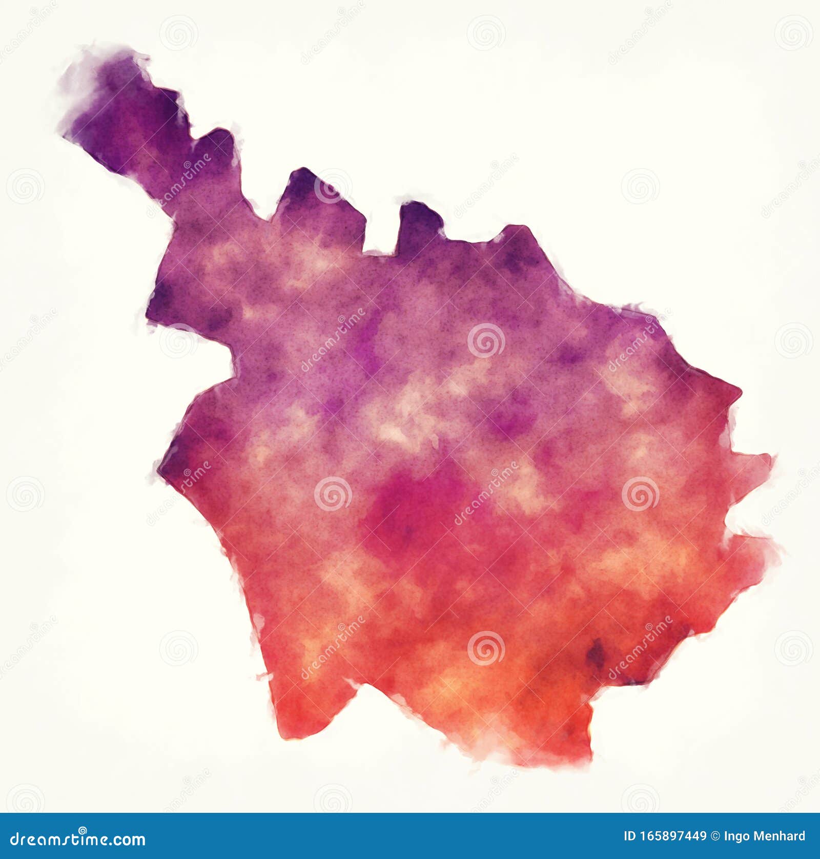 Babil Governorate Watercolor Map of Iraq Stock Illustration ...