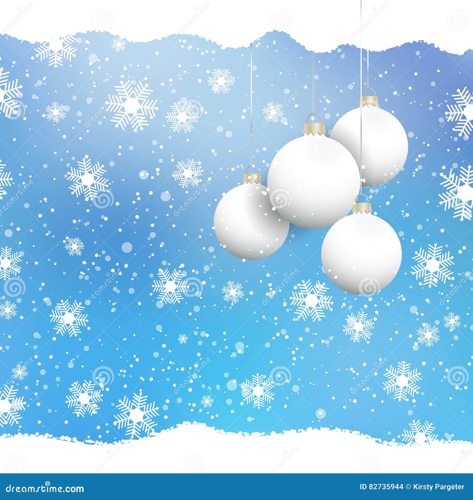 Babioles De Noël Sur Le Flocon De Neige Illustration Stock ...