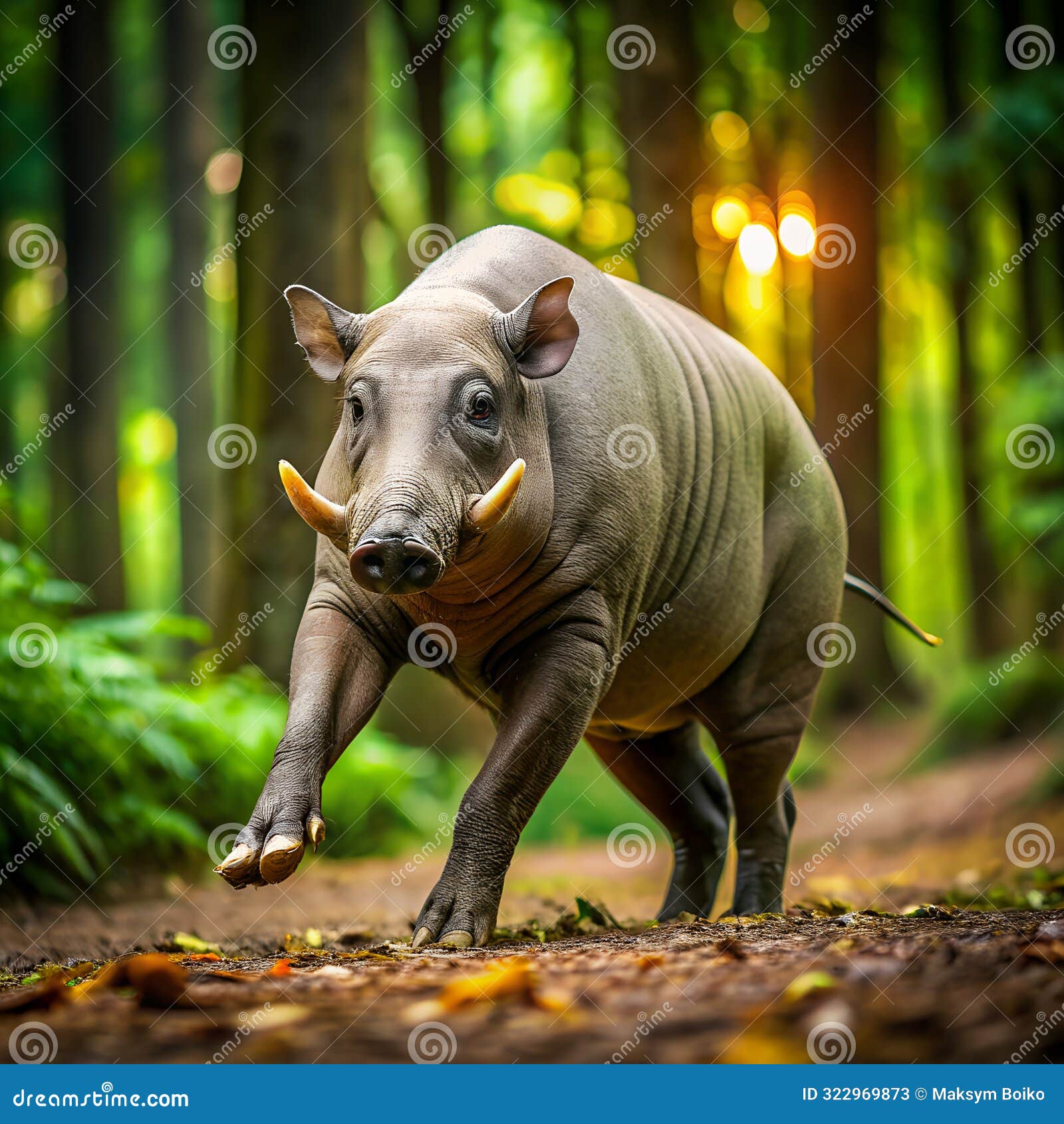 Babirusa Forest Pig Silhouette Cartoon Vector | CartoonDealer.com ...