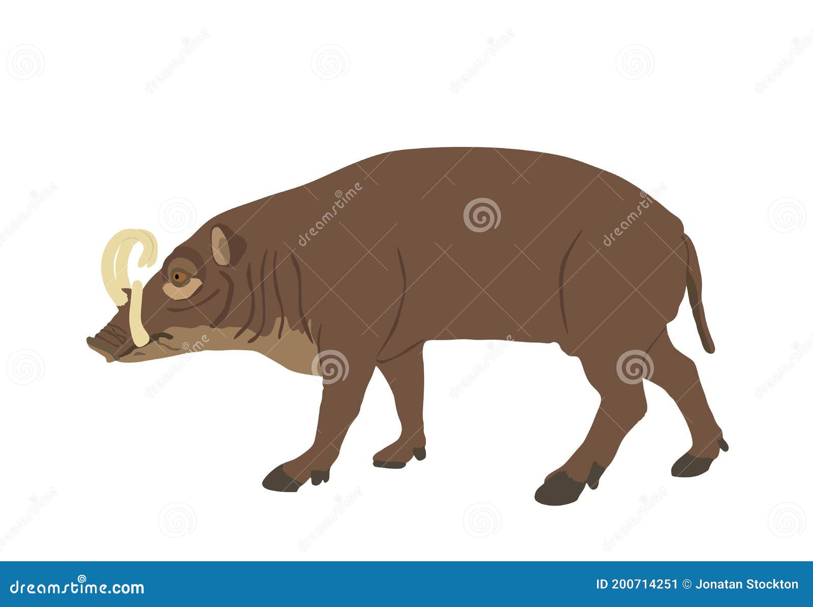 Babirusa Vector Silhouette Illustration Isolated On White Background ...