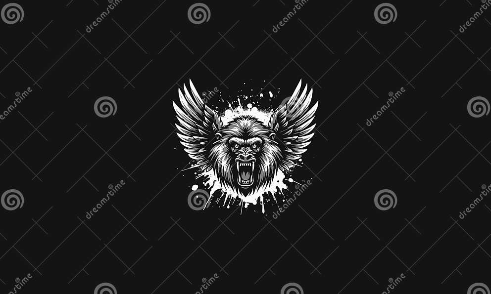 Baboon Angry with Wings Vector Artwork Design Stock Illustration ...