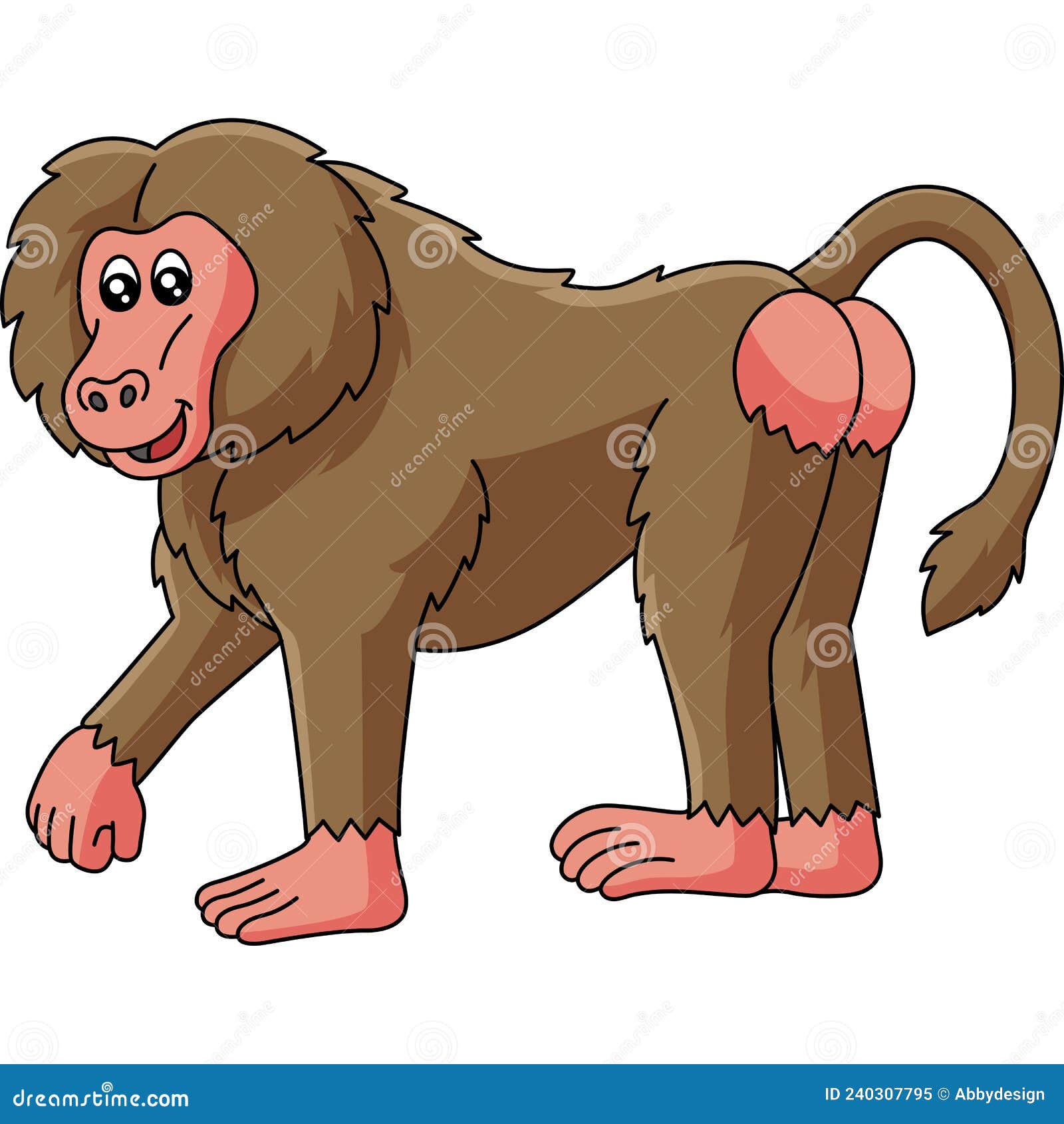 Baboon Cartoon Vector Illustration | CartoonDealer.com #45725506