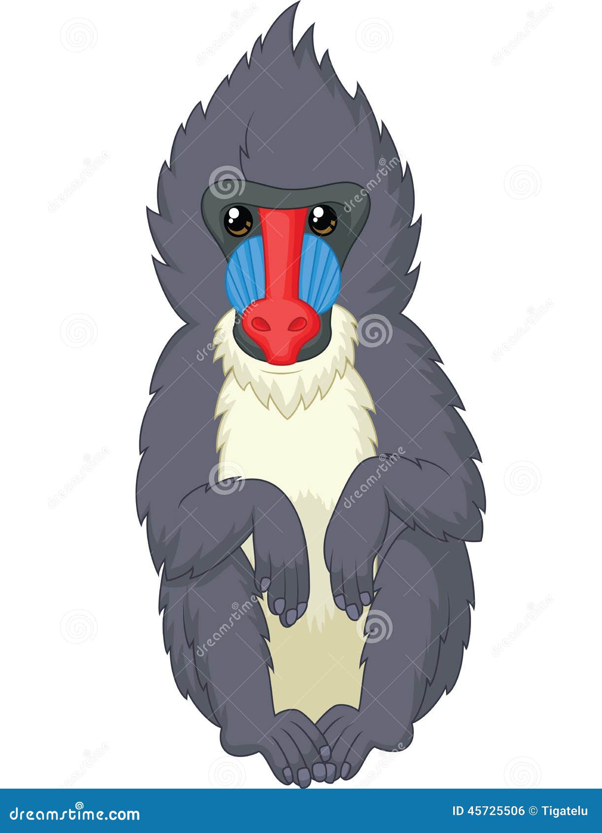 Baboon cartoon stock vector. Illustration of africa, cheerful - 45725506