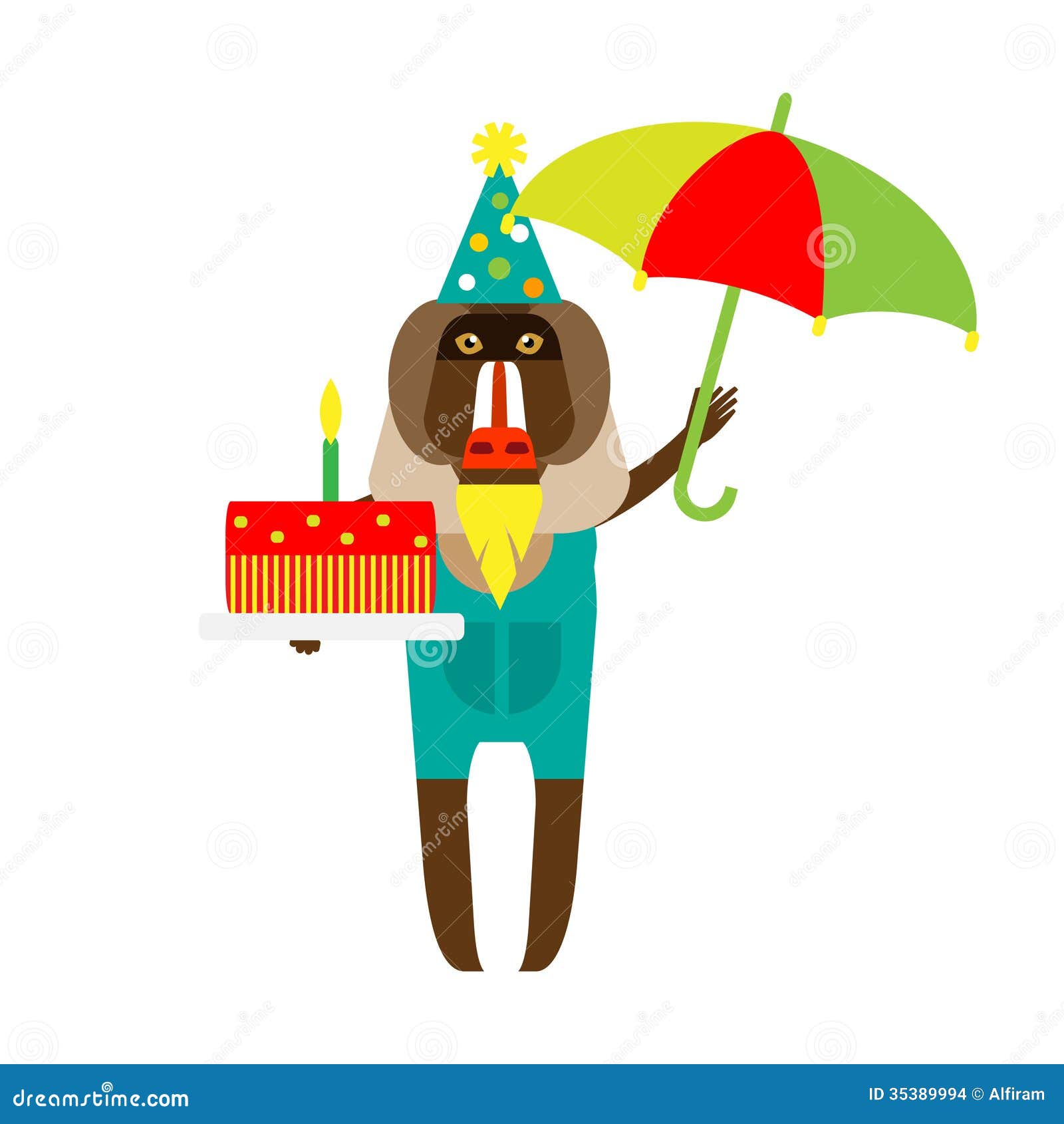 Baboon Clown Umbrella Cake Stock Illustrations – 1 Baboon Clown ...