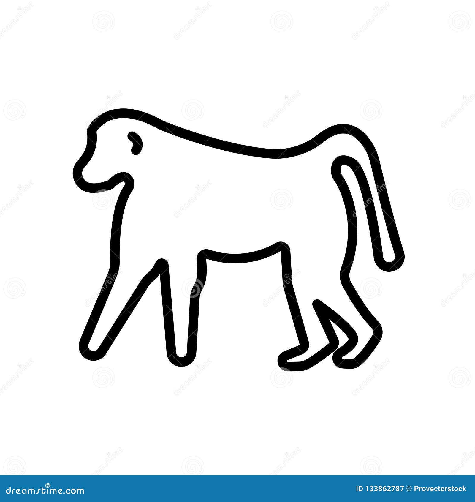 Baboon Icon. Trendy Modern Flat Linear Vector Baboon Icon On White ...