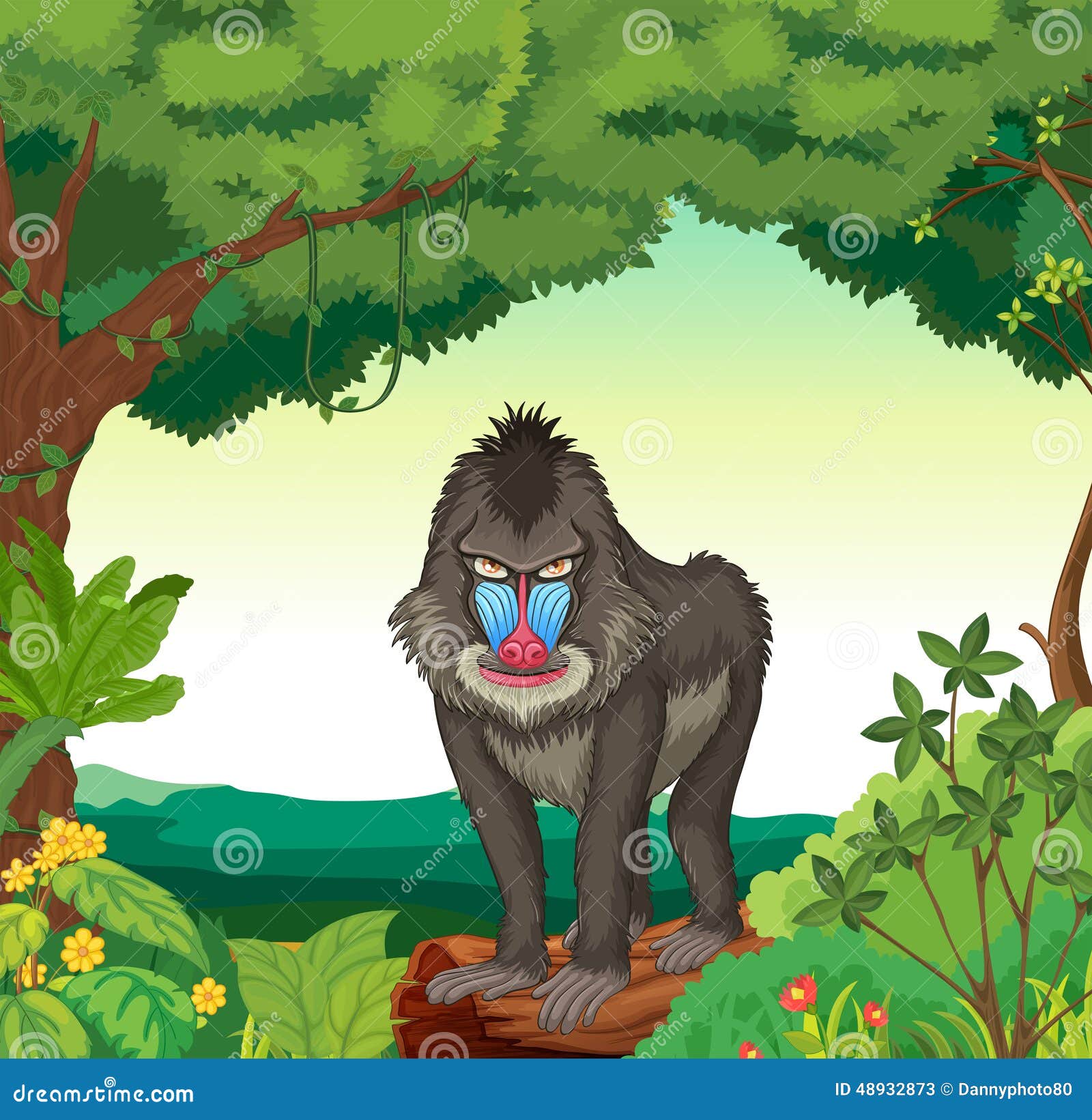 Clipart Of A Baboon Vector Or Color Illustration | CartoonDealer.com ...