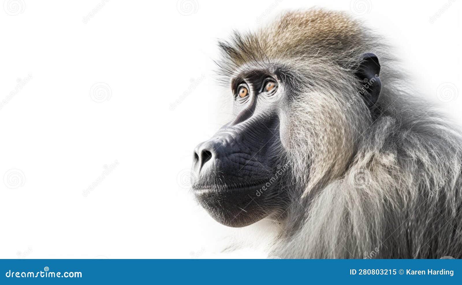 Baboon Side Profile on White Background Stock Illustration ...