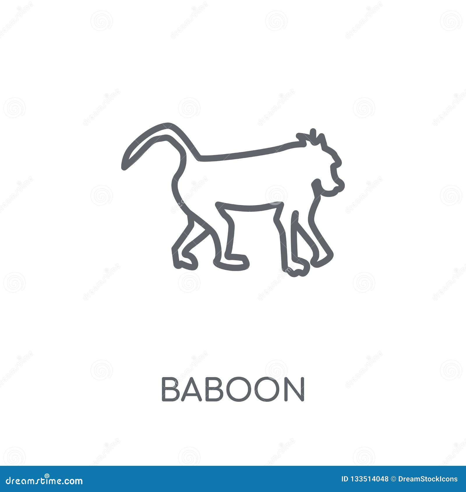 Baboon Linear Icon. Modern Outline Baboon Logo Concept on White Stock ...