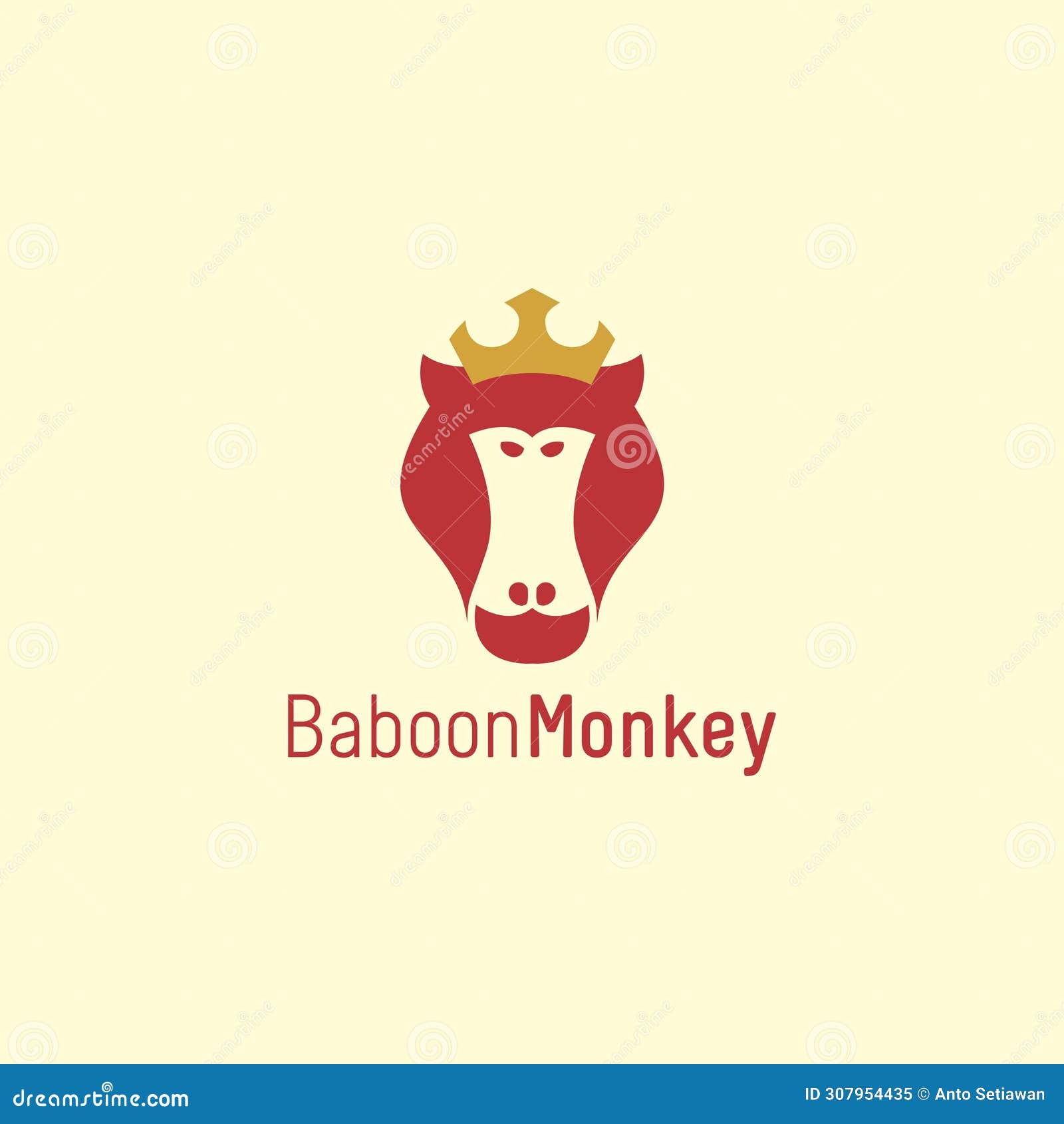 Monkey In The Crown. Cute Vector Monkey. Gold Crown. Animal Vector ...