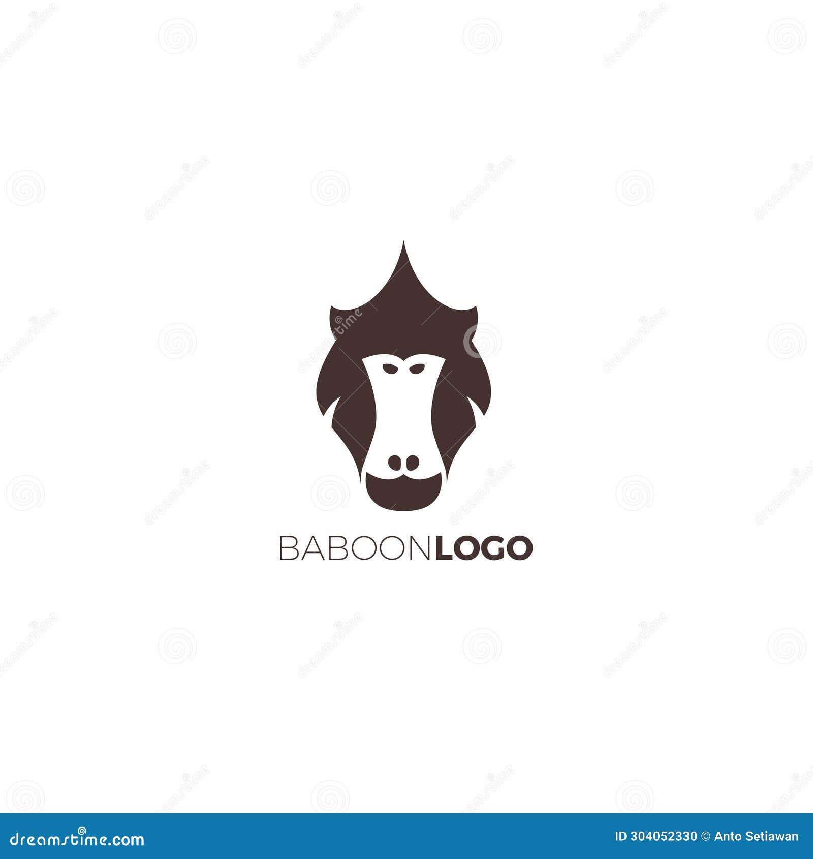 Baboon Monkey Logo Simple Design. Monkey Head Icon Stock Illustration ...