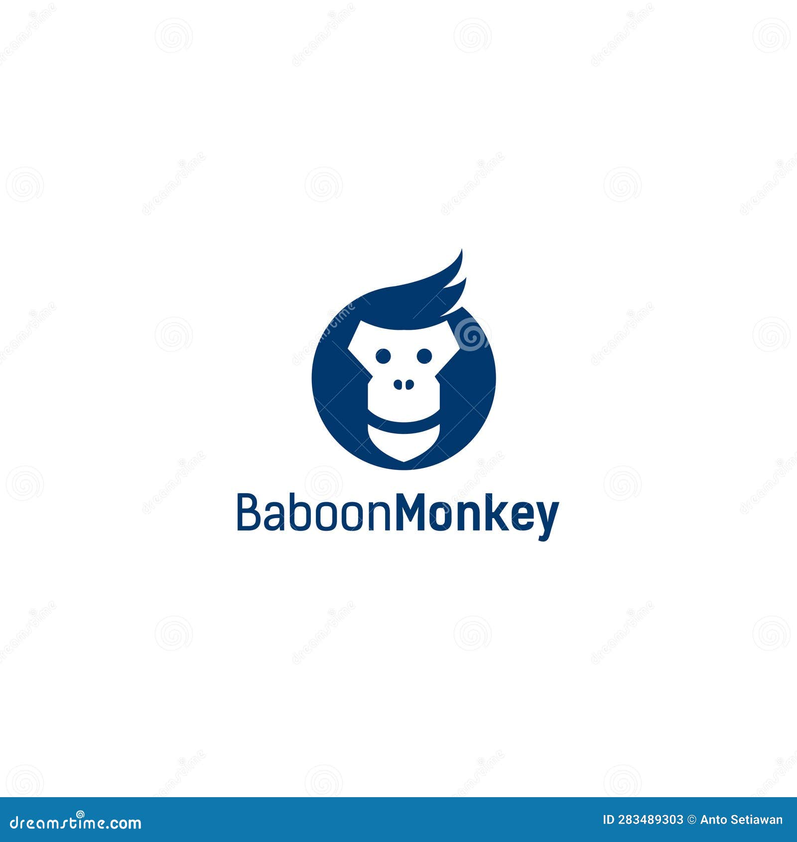Baboon Monkey logo Simple stock vector. Illustration of banner - 283489303