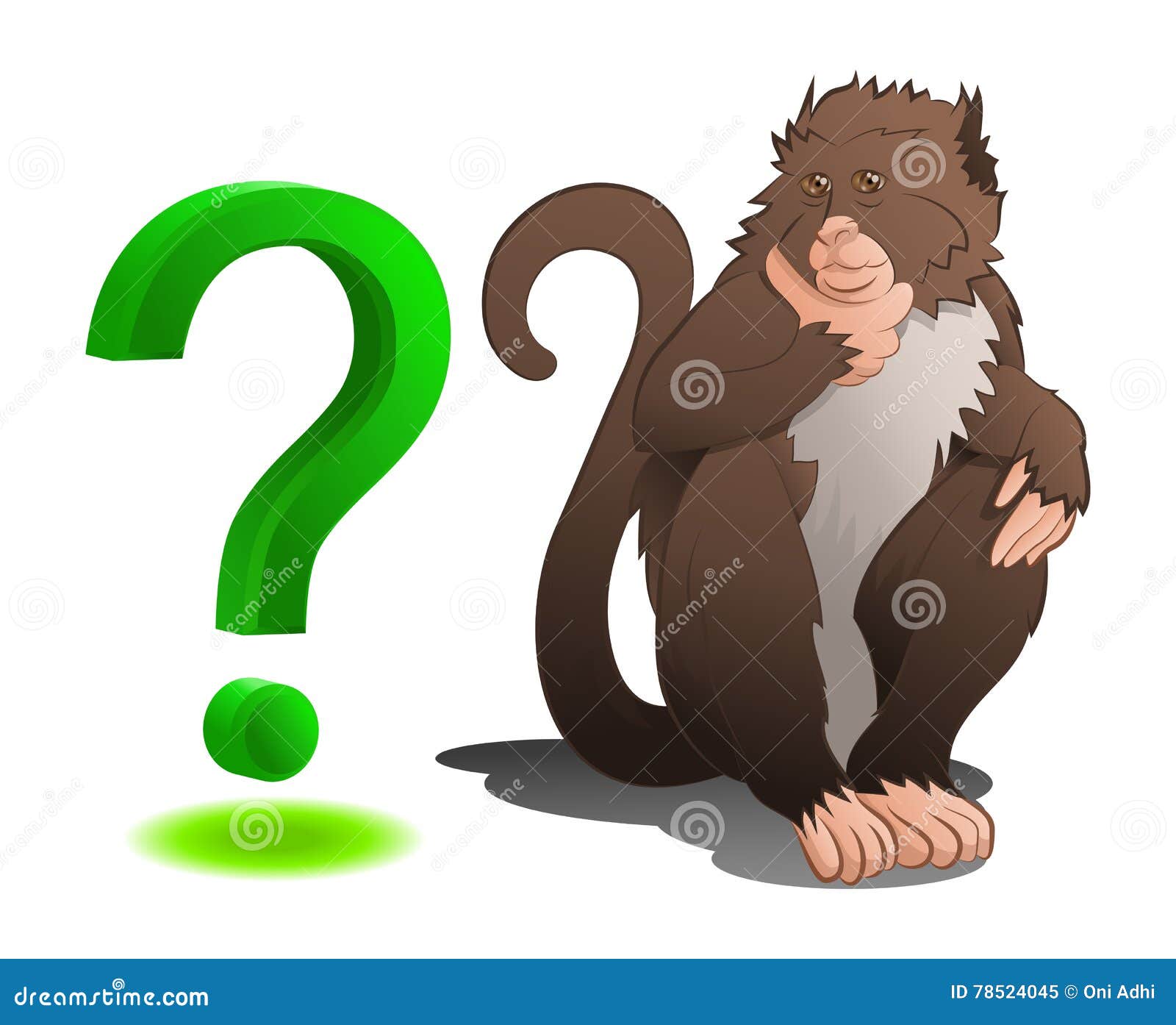 Baboon Sitting With Question Mark Royalty-Free Stock Photography ...