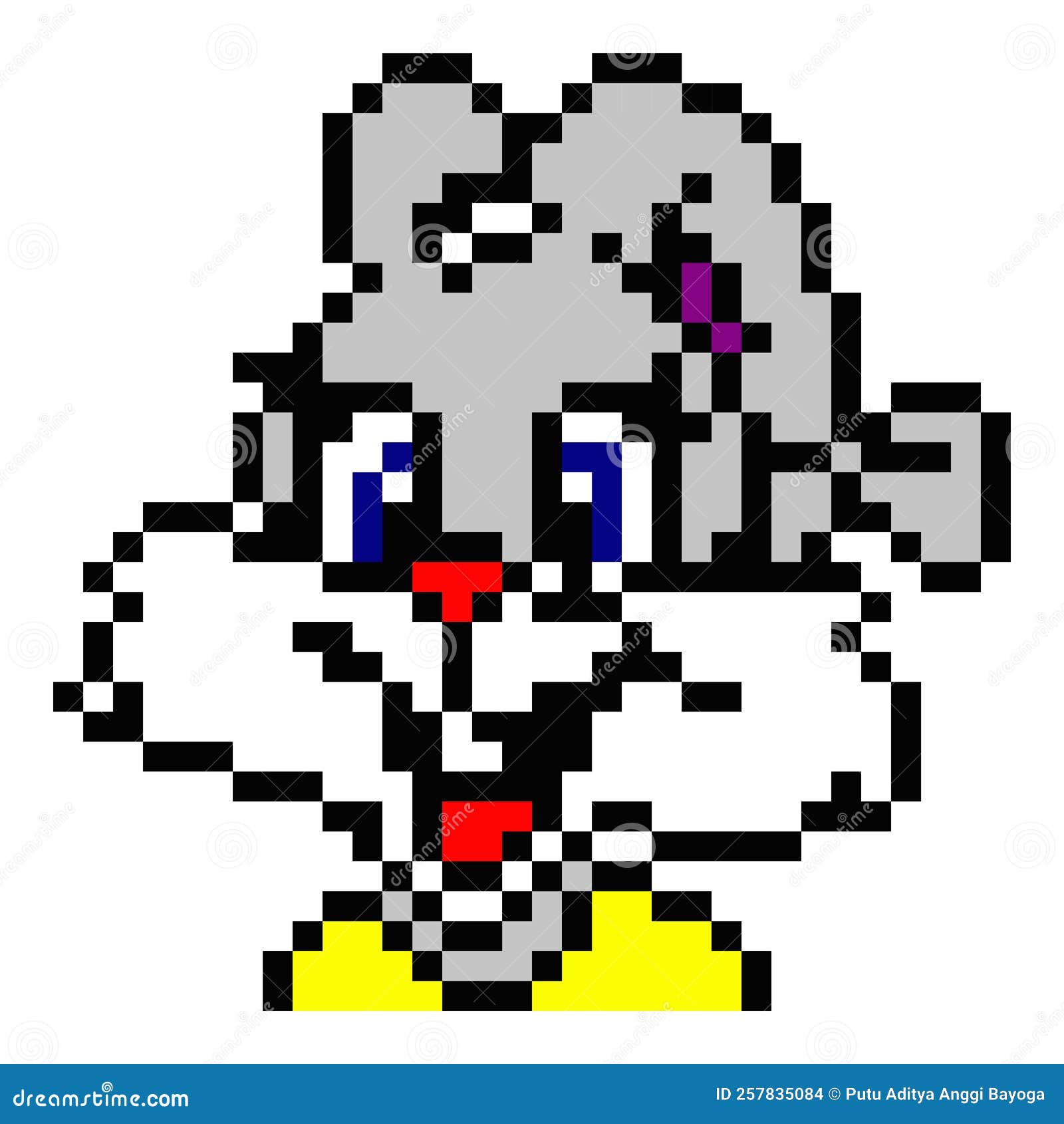 Babs Bunny Pixel Art Vector Illustration | CartoonDealer.com #257835084